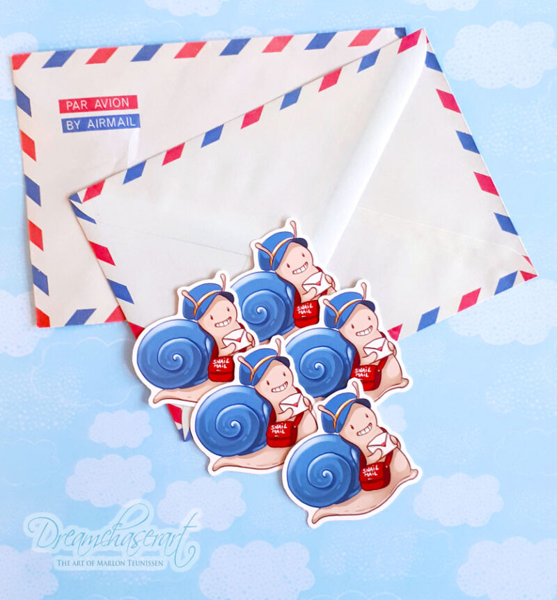 Cute Snail Mail vinyl sticker - magnets - Dreamchaserart